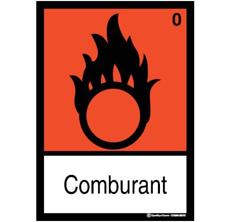 Panneau Comburant visuel et texte | Signalétique Express