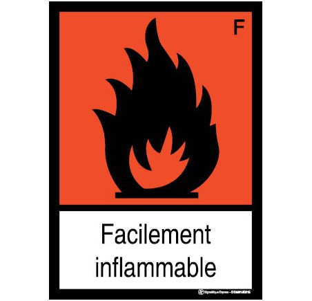 Panneau Facilement inflammable visuel et texte | Signalétique Express