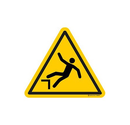 Panneau Danger chute avec dénivellation ISO 7010 W008 | Signalétique ...