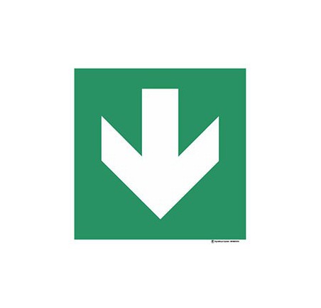 Panneau Évacuation flèchage - bas ISO 7010 | Signalétique Express