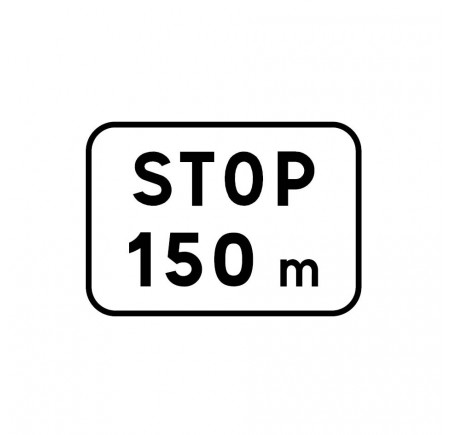 Panonceau Stop avec distance - M5a | Signalétique Express