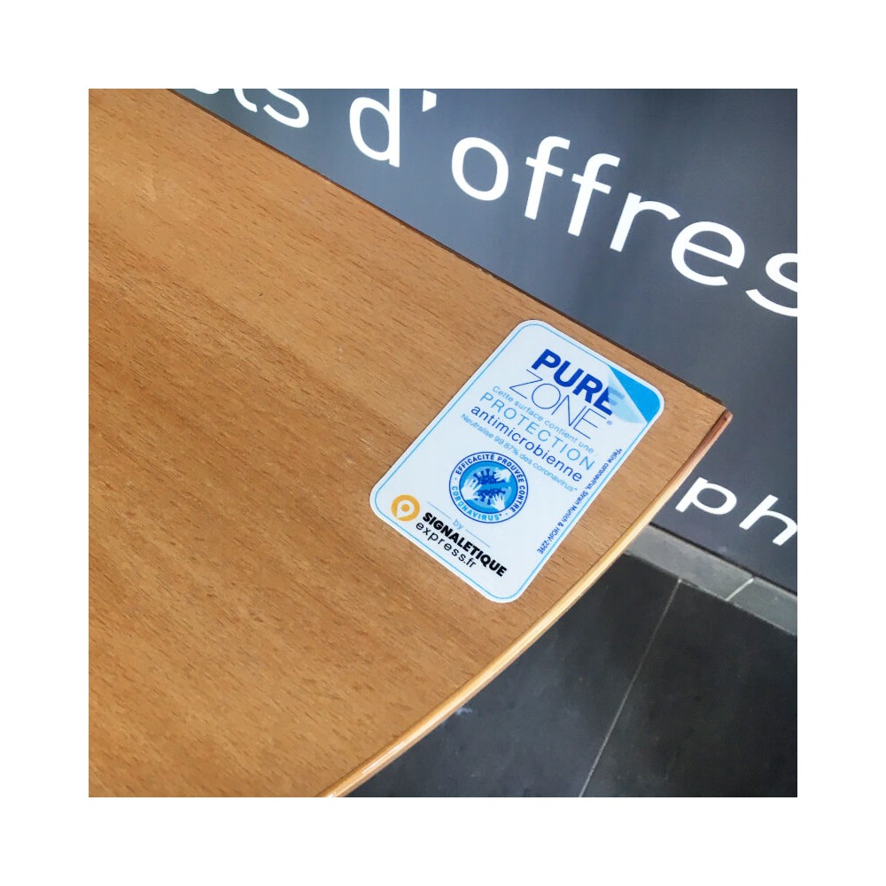 Autocollant informatif Surface protégée par film antimicrobien PURE ...