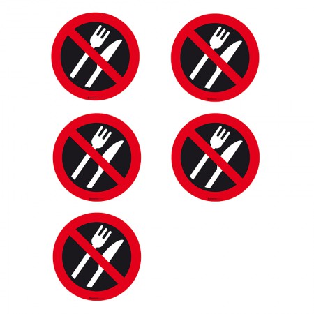 Autocollants Interdiction de manger - Lot de 5 | Signalétique Express