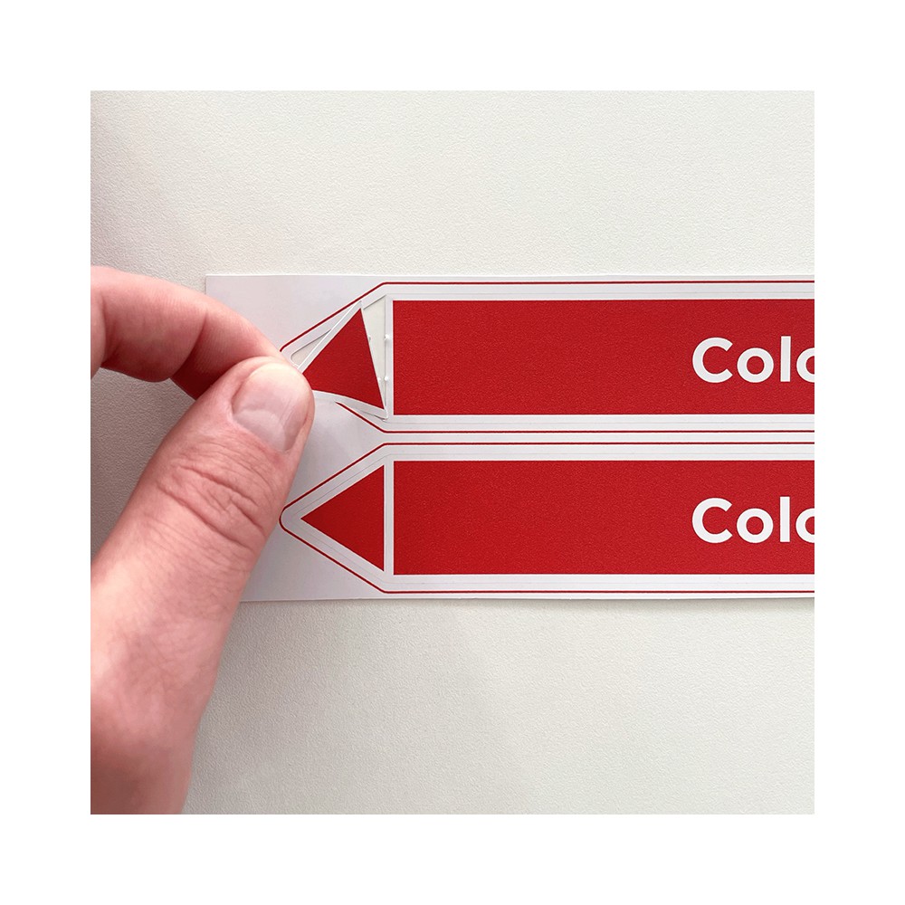 Marqueur de tuyauterie Gaz inerte Jaune - 4 tailles | Signalétique Express