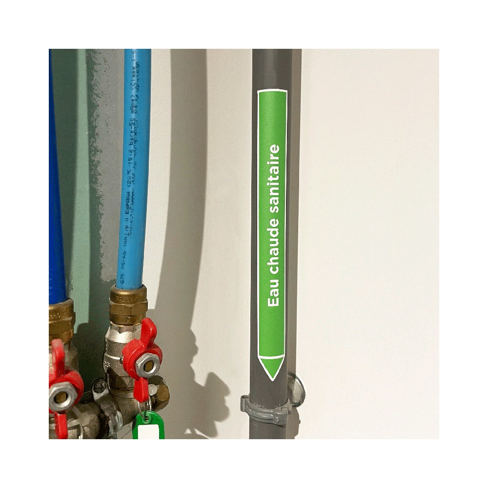 Marqueur de tuyauterie Gaz inerte Jaune - 4 tailles | Signalétique Express