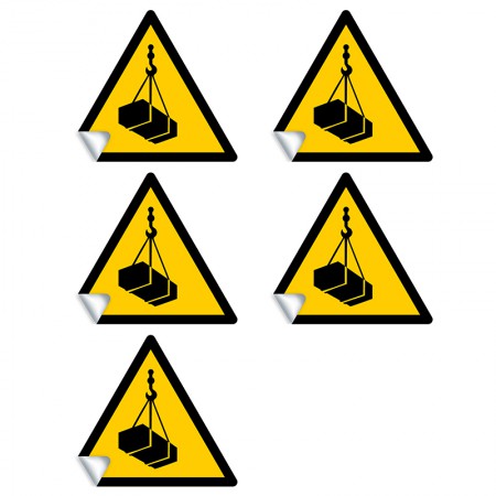 Lot d'autocollants Danger Charges suspendues W015 - ISO 7010 ...