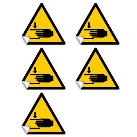 Lot d'autocollants Danger Ecrasement des mains W024 - ISO 7010 ...