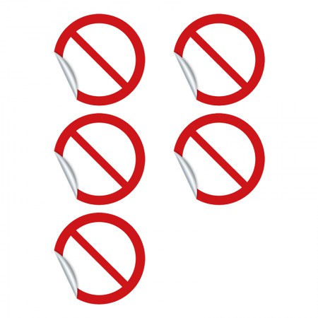 Lot d'autocollants Interdiction Signal général P001 - ISO 7010 ...