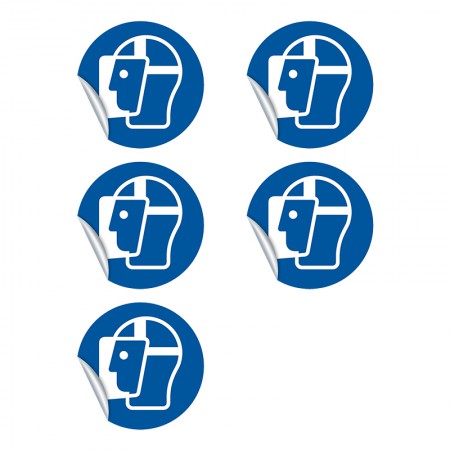 Lot d'autocollants Visière de protection obligatoire M013 - ISO 7010 ...