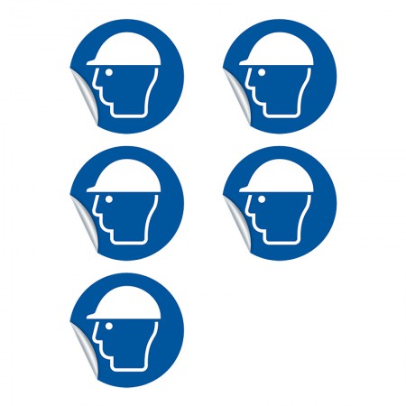 Lot d'autocollants Casque de protection obligatoire M014 - ISO 7010 ...