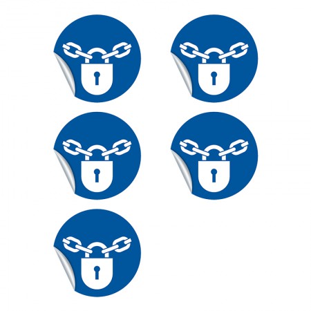 Lot d'autocollants Verrouillage obligatoire M028 - ISO 7010 ...