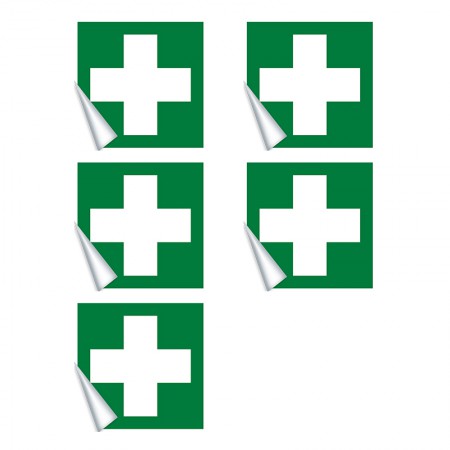 Lot d'autocollants Premiers secours E003 - ISO 7010 | Signalétique Express