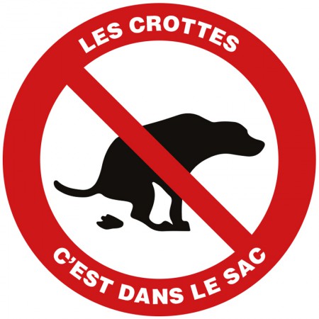 Panneau Les crottes c'est dans le sac | Signalétique Express